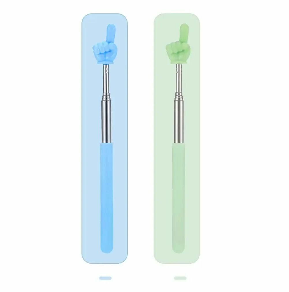 ДВЕ Указки с пальцем телескопические зеленая+голубая