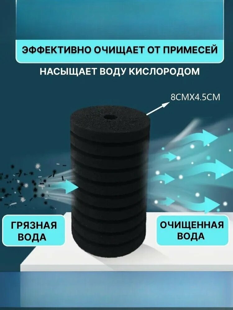 Губчатые фильтры для аквариума замена биологической и механической фильтрации (8cm 1 штука)