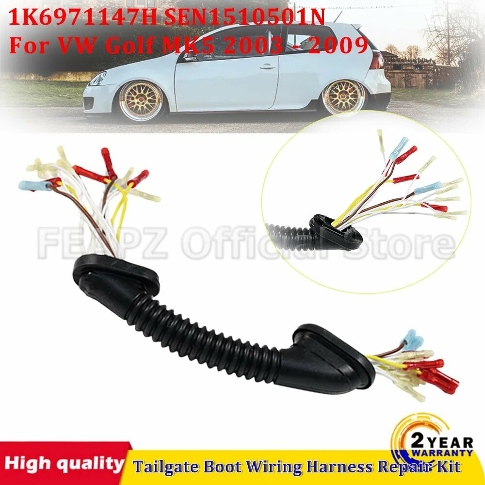 1K6971147H SEN1510501N для VW Golf MK5 2003-2009 левый комплект жгута проводов багажника, ремонтный комплект, простая установка, автомобильные аксессуары