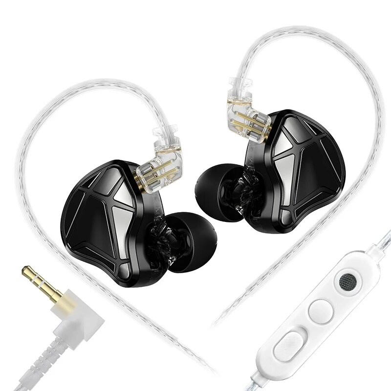KZ AXAS, черные проводные наушники 3.5 MIC