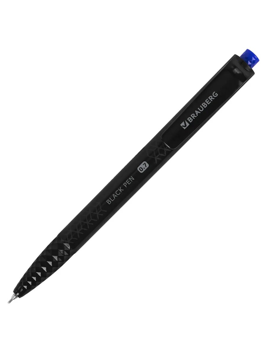 Ручка масляная автомат BRAUBERG Black Pen RT синяя