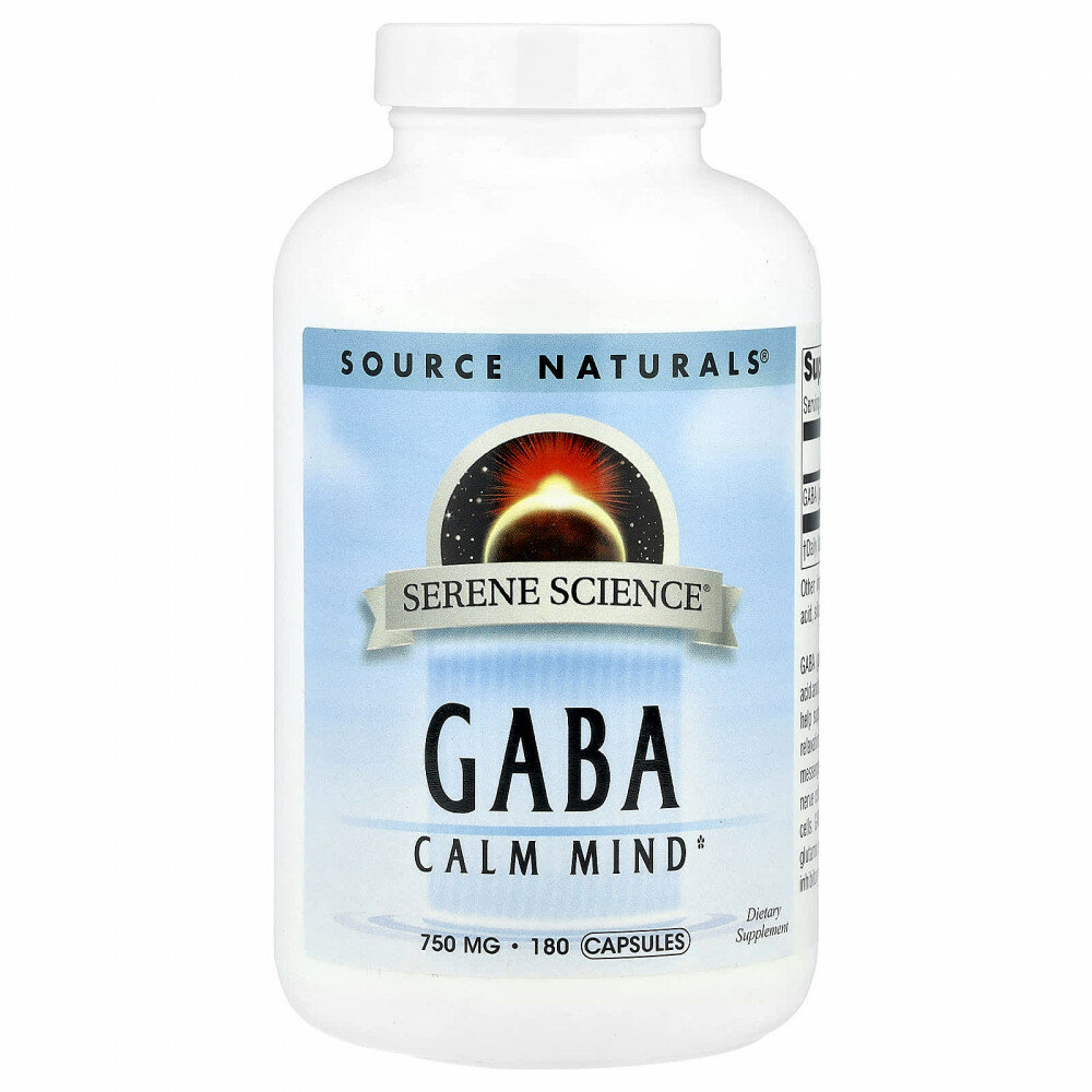 Source Naturals, Serene Science®, гамк, 750 мг, 180 капсул