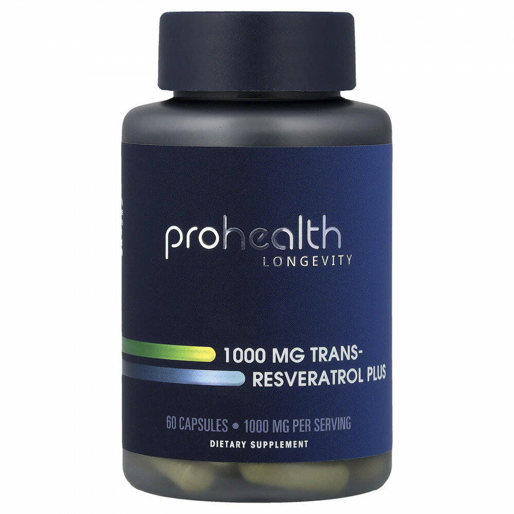 ProHealth Longevity, транс-ресвератрол плюс, 60 капсул