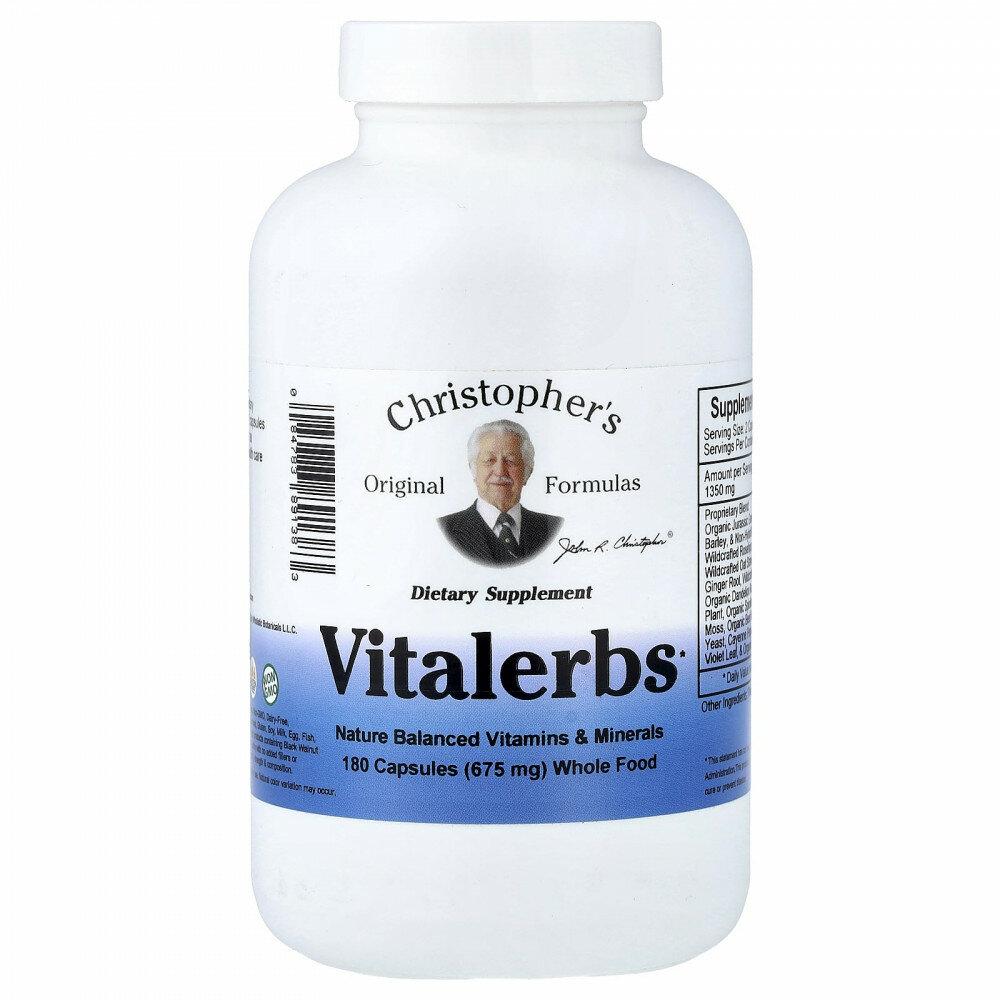 Christopher's Original Formulas, Vitalerbs, 180 капсул