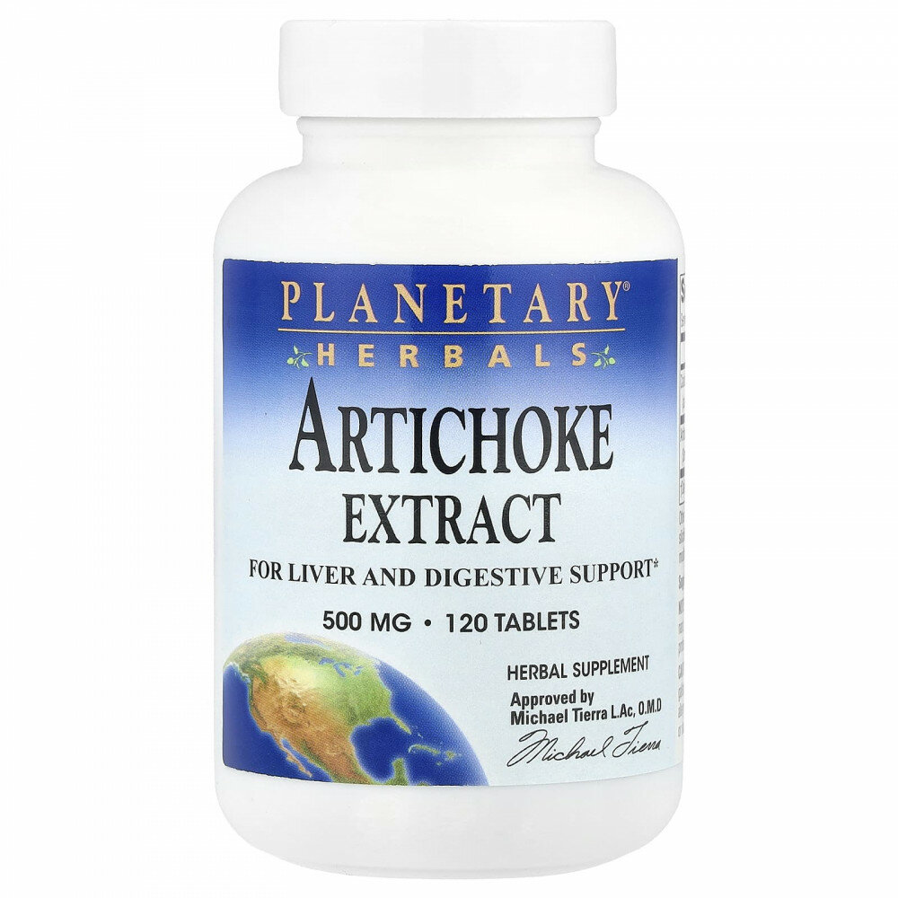 Planetary Herbals, экстракт артишока, 120 таблеток