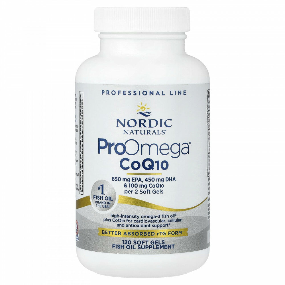 Nordic Naturals, ProOmega CoQ10, 1000 мг, 120 мягких таблеток