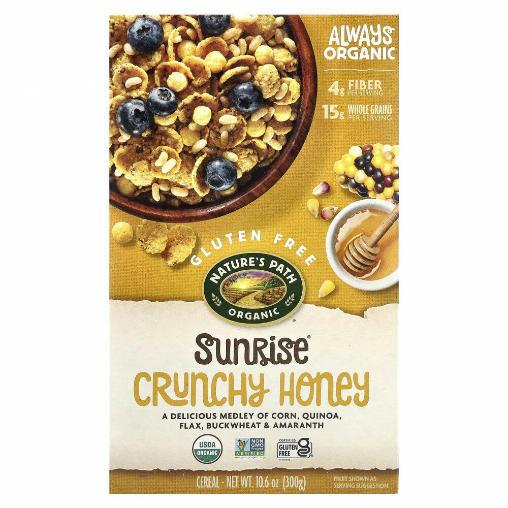 Nature's Path, Хрустящие медовые хлопья Organic Sunrise®, 300 г (10,6 унции)