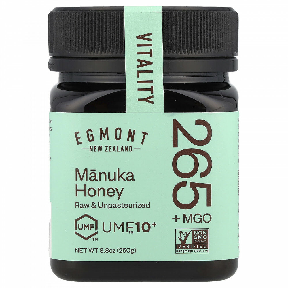 Egmont Honey, Мед манука, необработанный и непастеризованный, UMF ™ 10+, MGO 265+, 250 г (8,8 унции)
