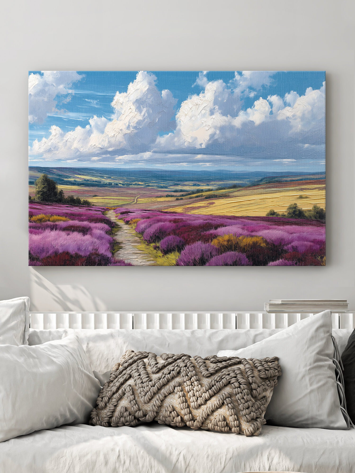 Большая картина Postermarket "Лавандовое поле" на холсте с подрамником 60х90 см