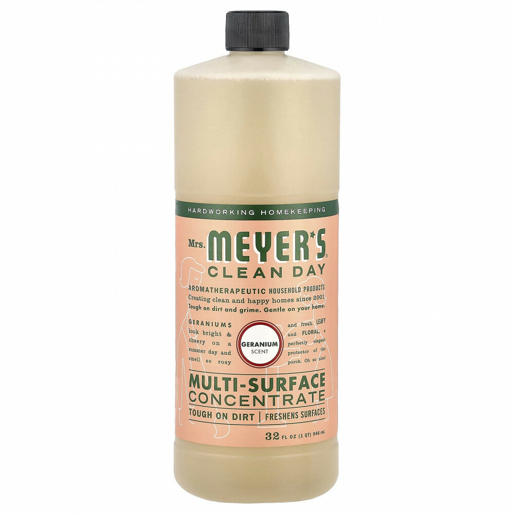 Mrs. Meyers Clean Day, универсальный концентрат, герань, 946 мл (32 жидк. унции)