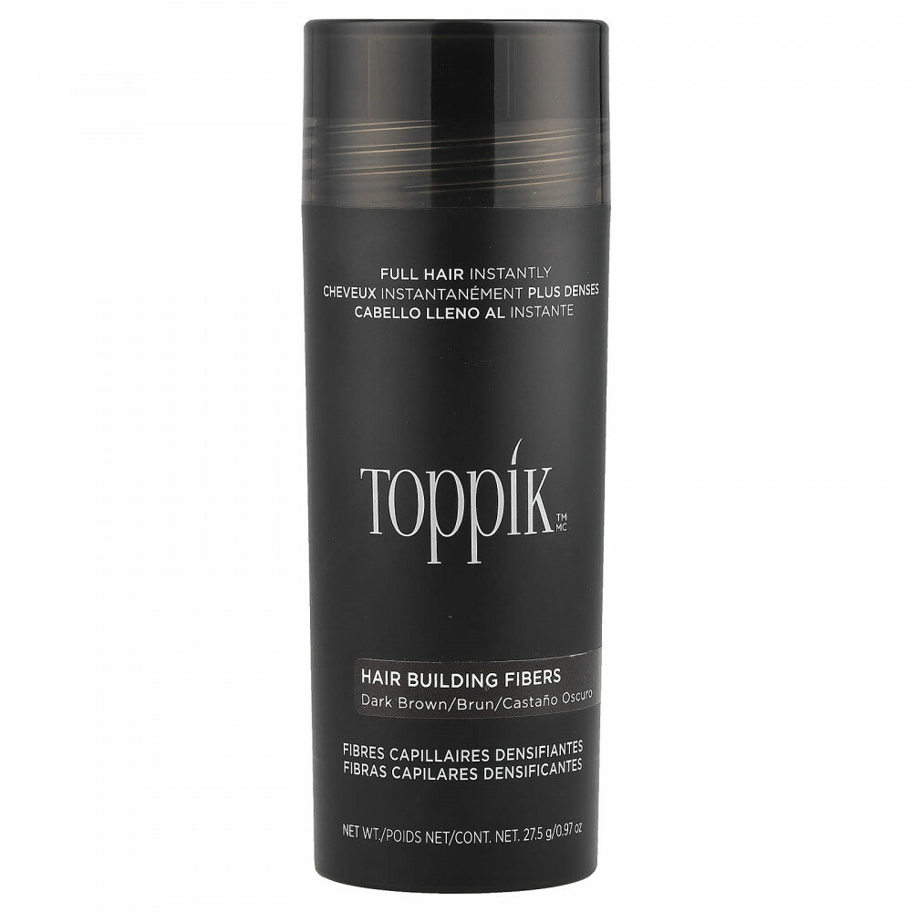 Toppik, клетчатка для укрепления волос, темно-коричневый, 27,5 г (0,97 унции)