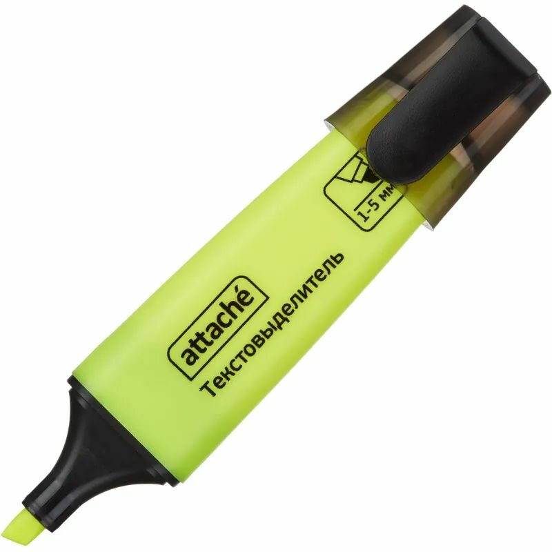 5 шт. Маркер текстовыделитель Attache "Colored"1-5мм, желтый 629201