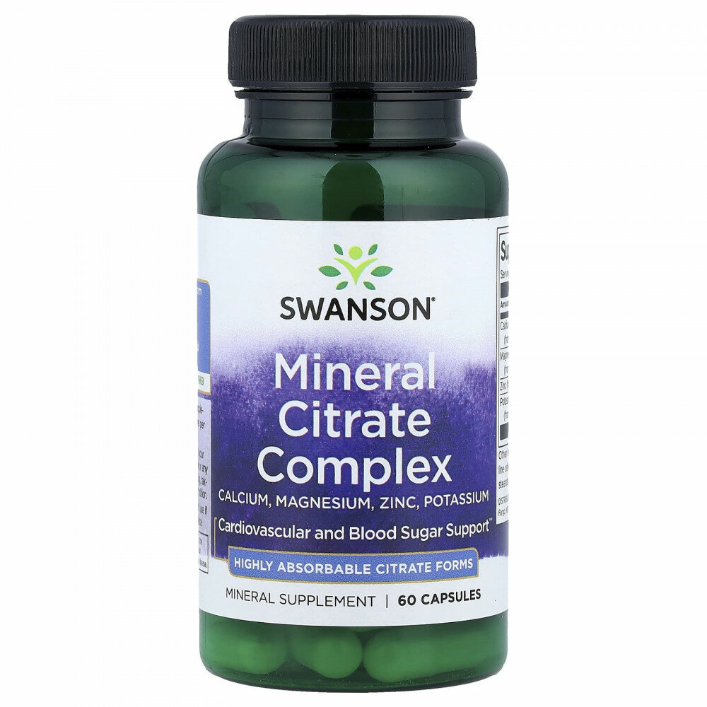 Swanson, Минеральный цитратный комплекс, 60 капсул