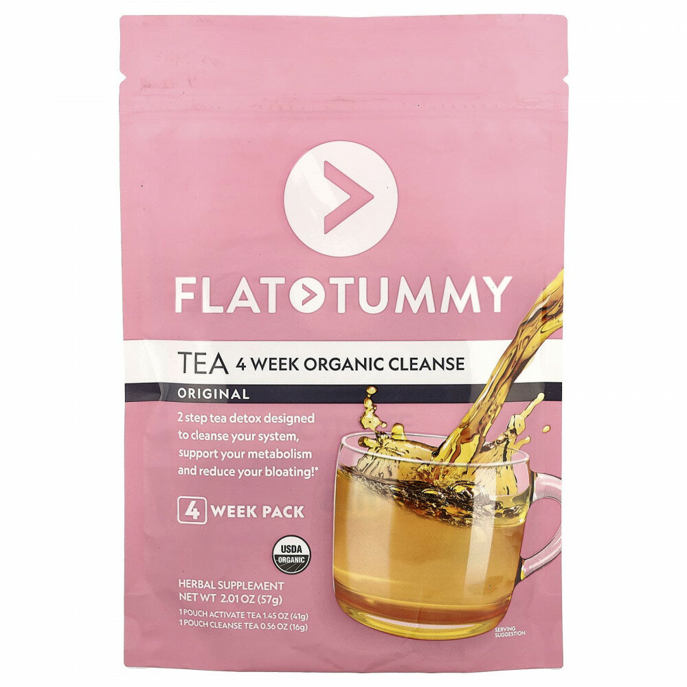 Flat Tummy, Tea, органическое очищение за 4 недели, оригинальный, 57 г (2,01 унции)