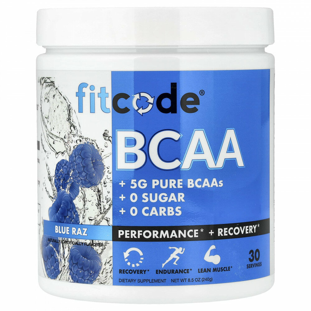 Fitcode, BCAA, голубая малина, 240 г (8,5 унции)