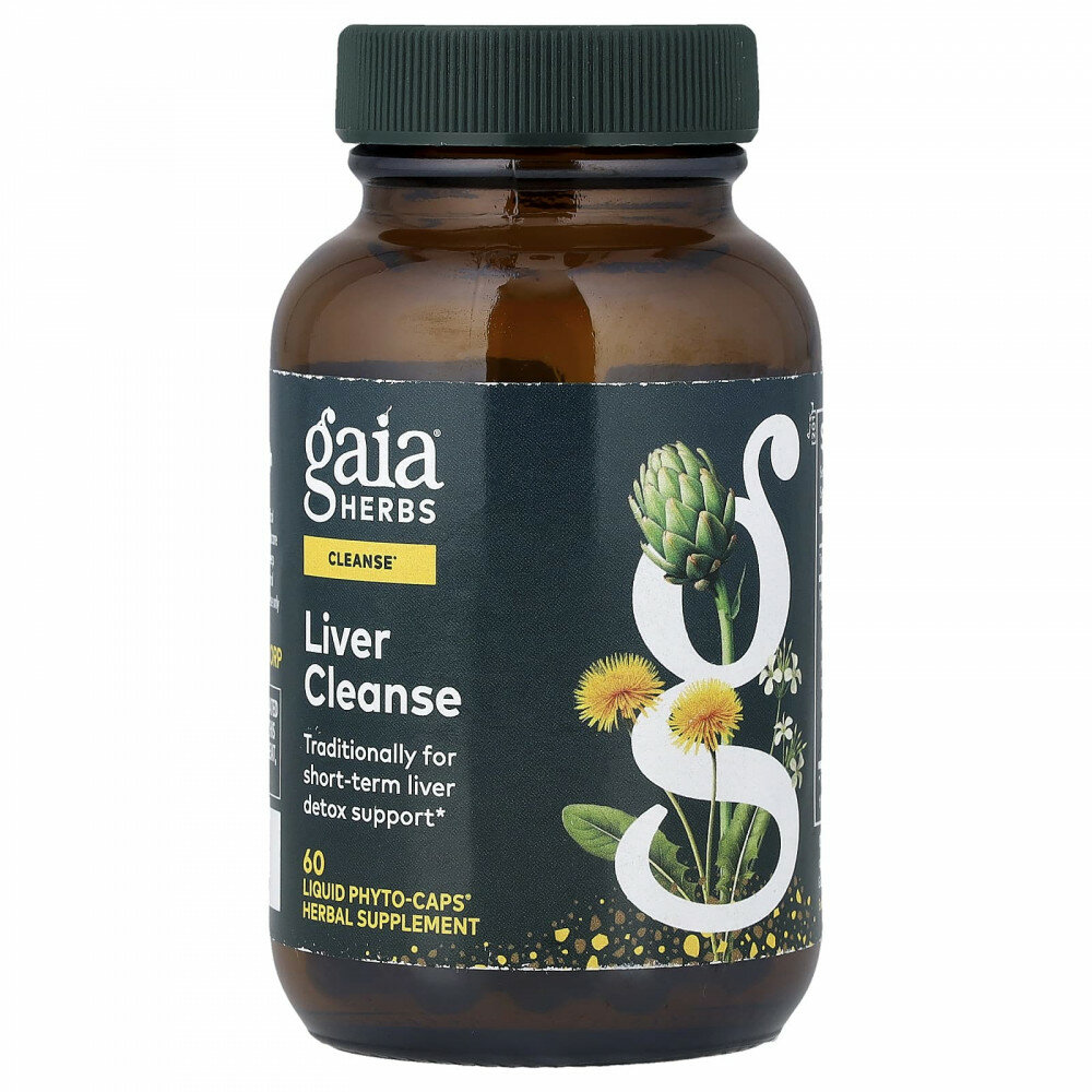 Gaia Herbs, Liver Cleanse, средство для очищения печени, 60 капсул с фитокапсулами