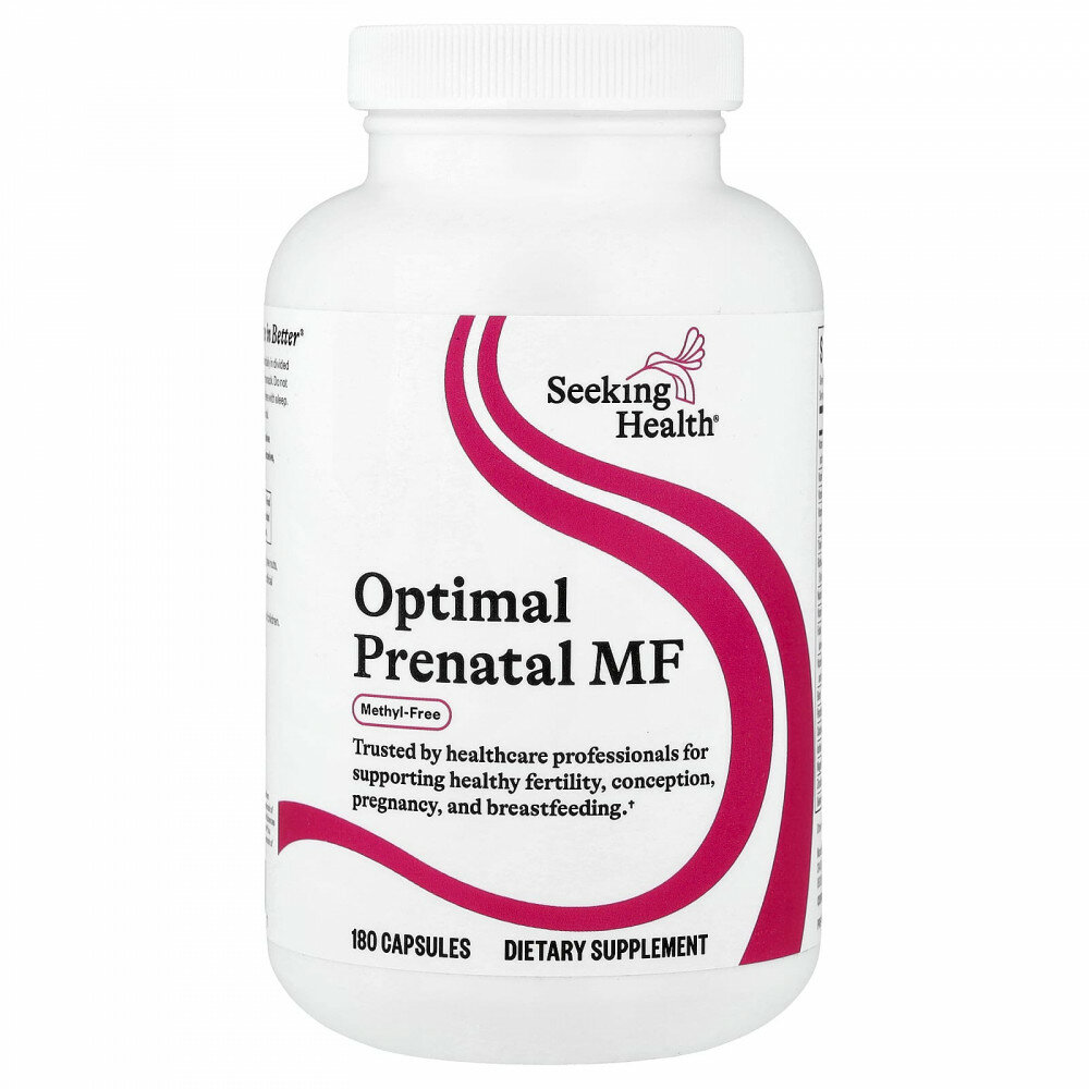 Seeking Health, Optimal Prenatal, безметила, 180 вегетарианских капсул