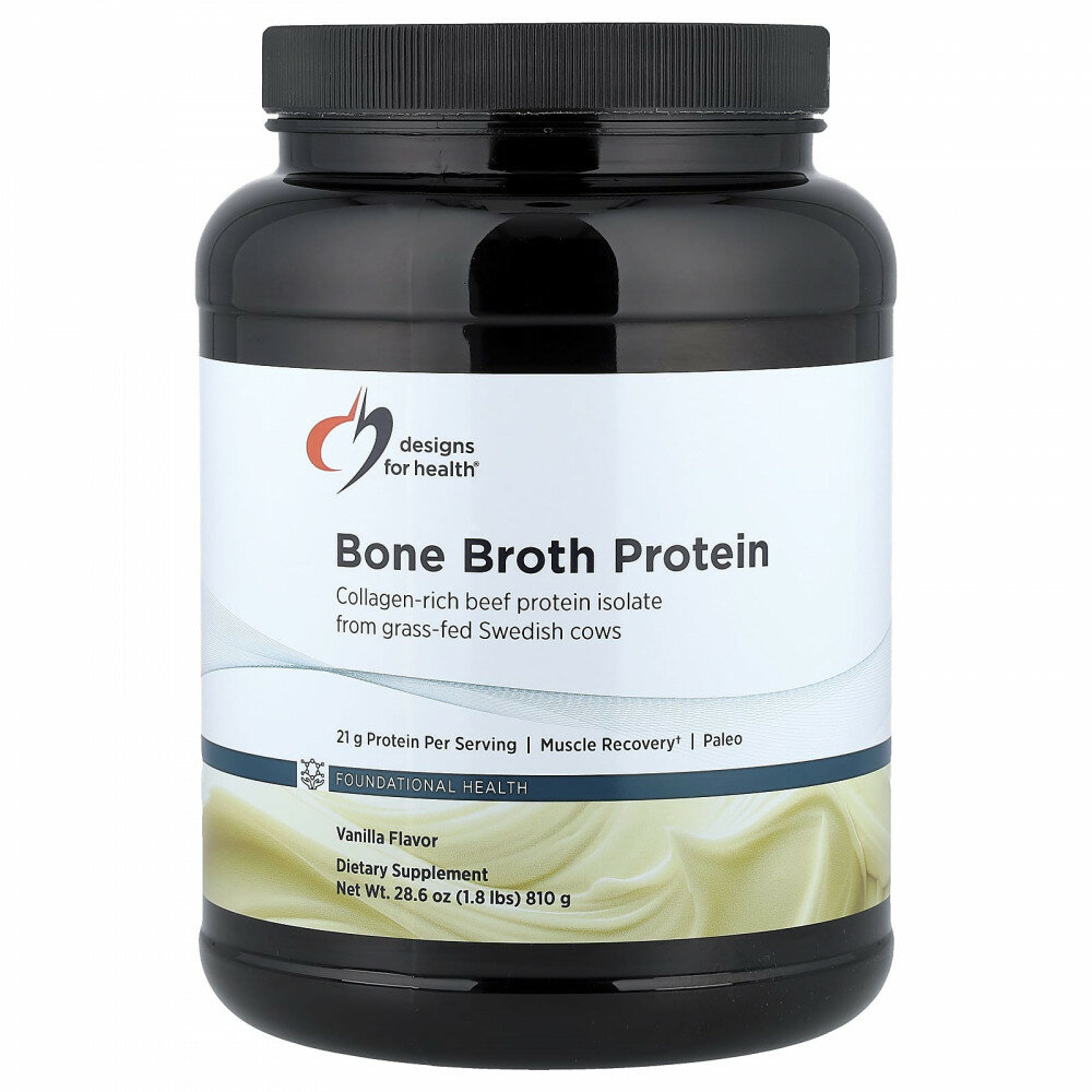 Designs For Health, протеин Bone Broth, ваниль, 810 г (1,8 фунта)