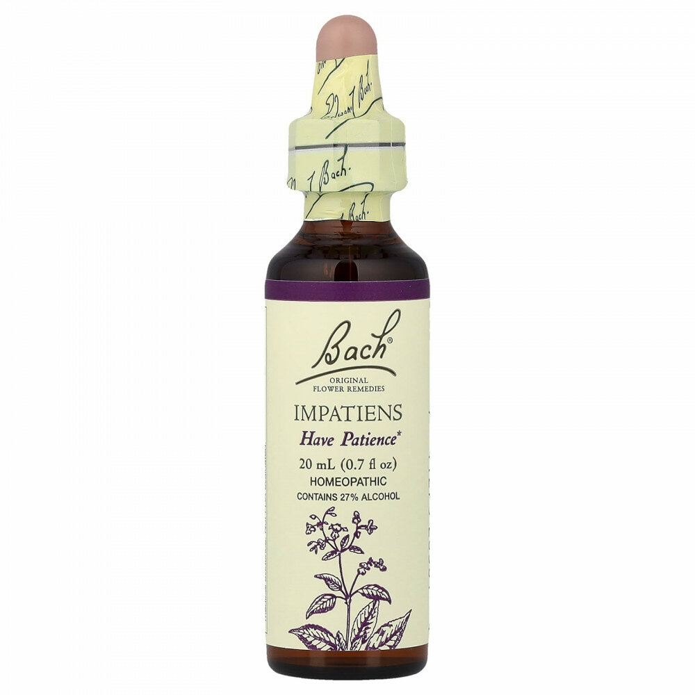 Bach, Original Flower Remedies, Impatiens, 20 мл (0,7 жидк. унц.)