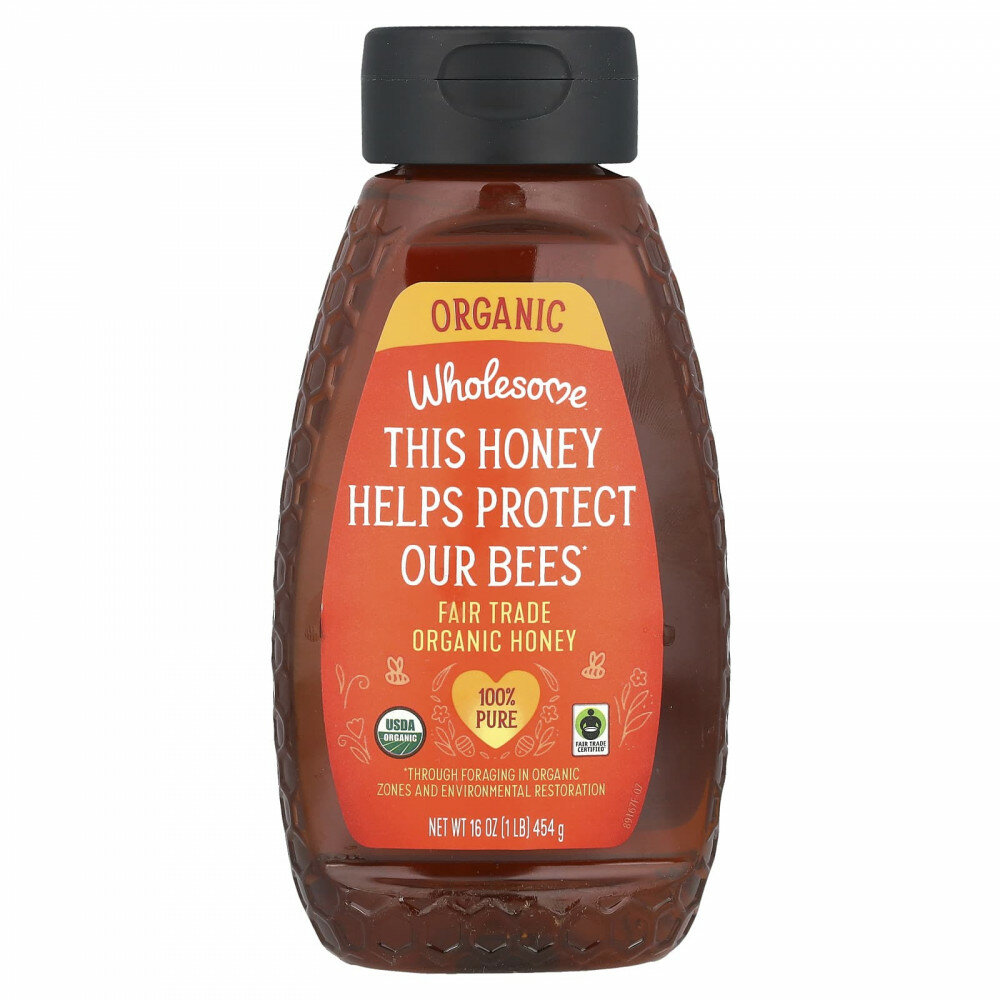 Wholesome Sweeteners, органический мед со знаком справедливой торговли, 454 г (16 унций)