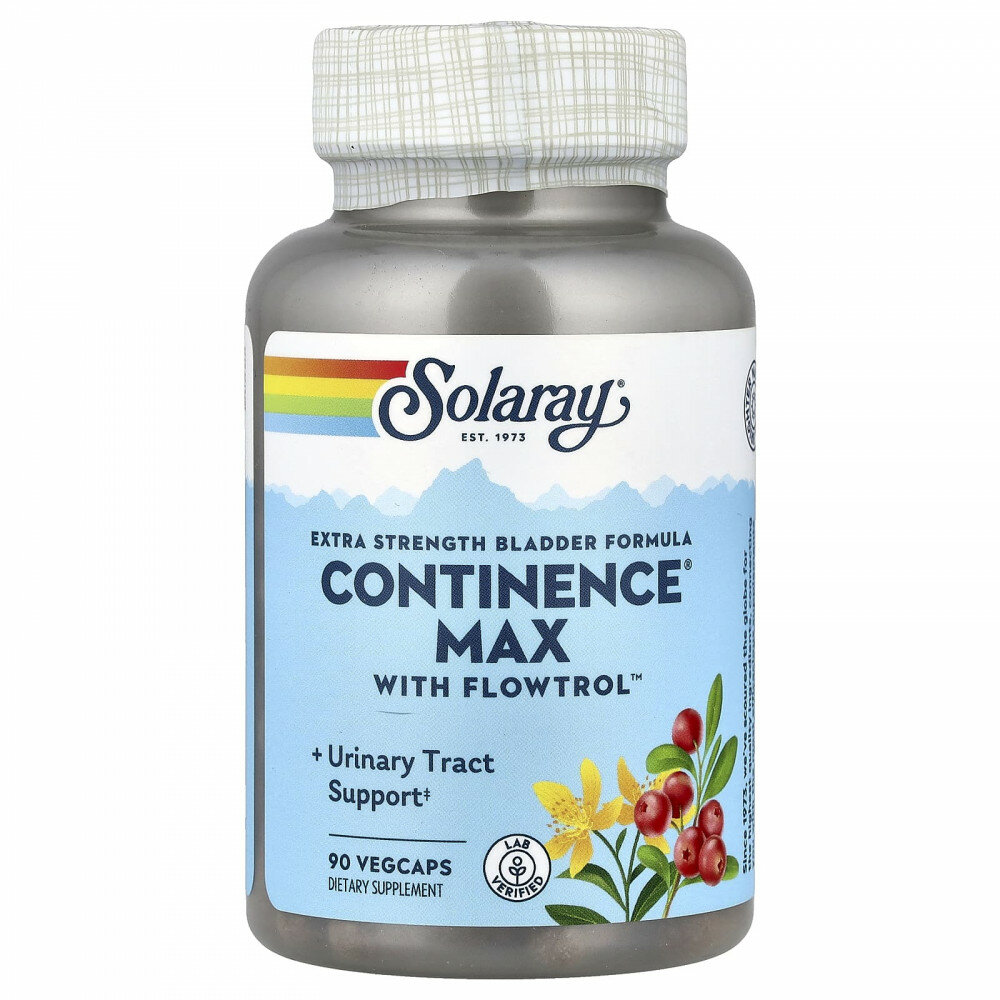 Solaray, Bladder Formula, Continence® Max с Flowtrol™, 90 растительных капсул