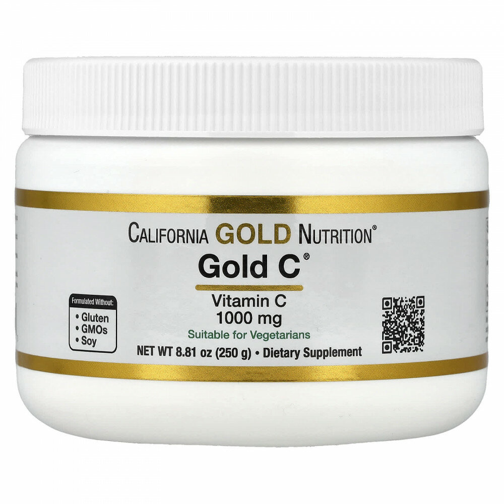 California Gold Nutrition, Gold C®, витамин C класса USP, 1000 мг, 250 г (8,81 унции)