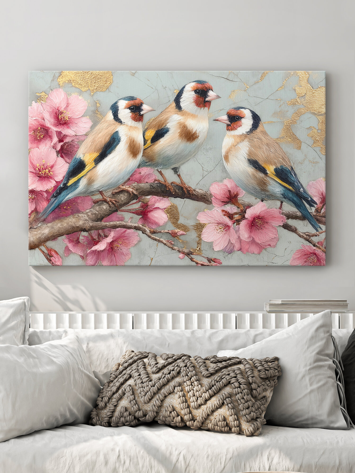 Большая картина Postermarket "Птицы" на холсте с подрамником 60х90 см