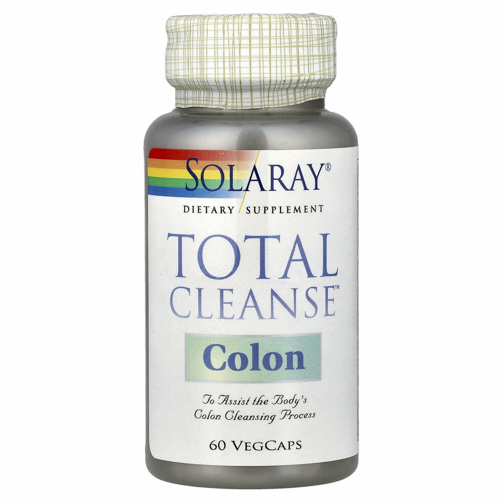 Solaray, Total Cleanse™, средство для здоровья кишечника, 60 растительных капсул