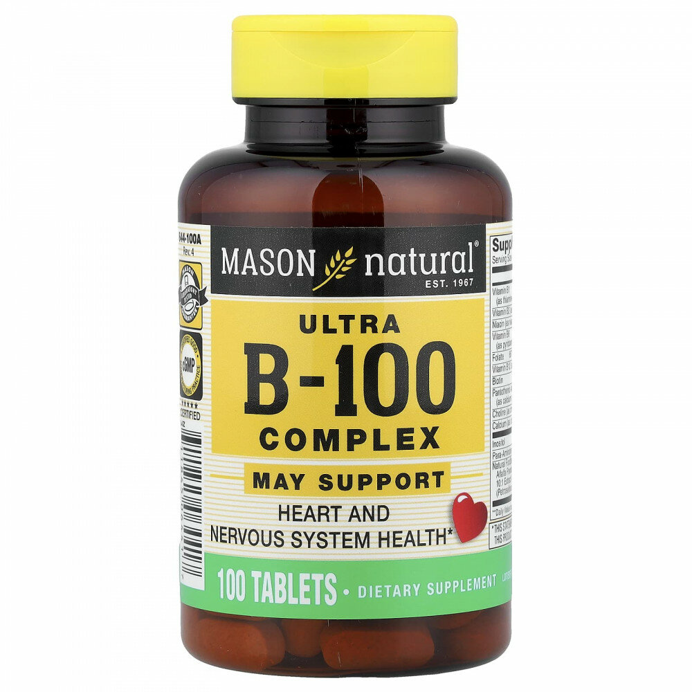 Mason Natural, Ultra B-100 Complex, 100 таблеток