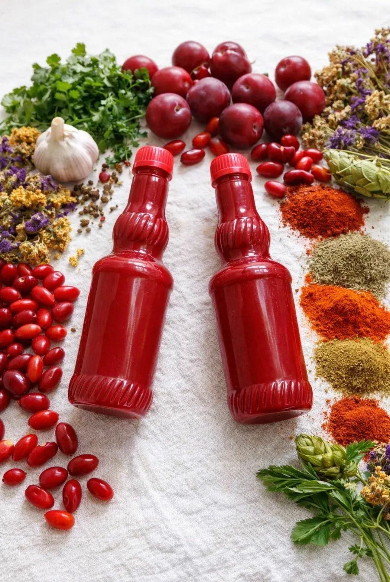 Набор 2бут - Соус Ткемали из красной сливы с кизилом без сахара/без химии, ремесленный домашний соус 2шт*270г