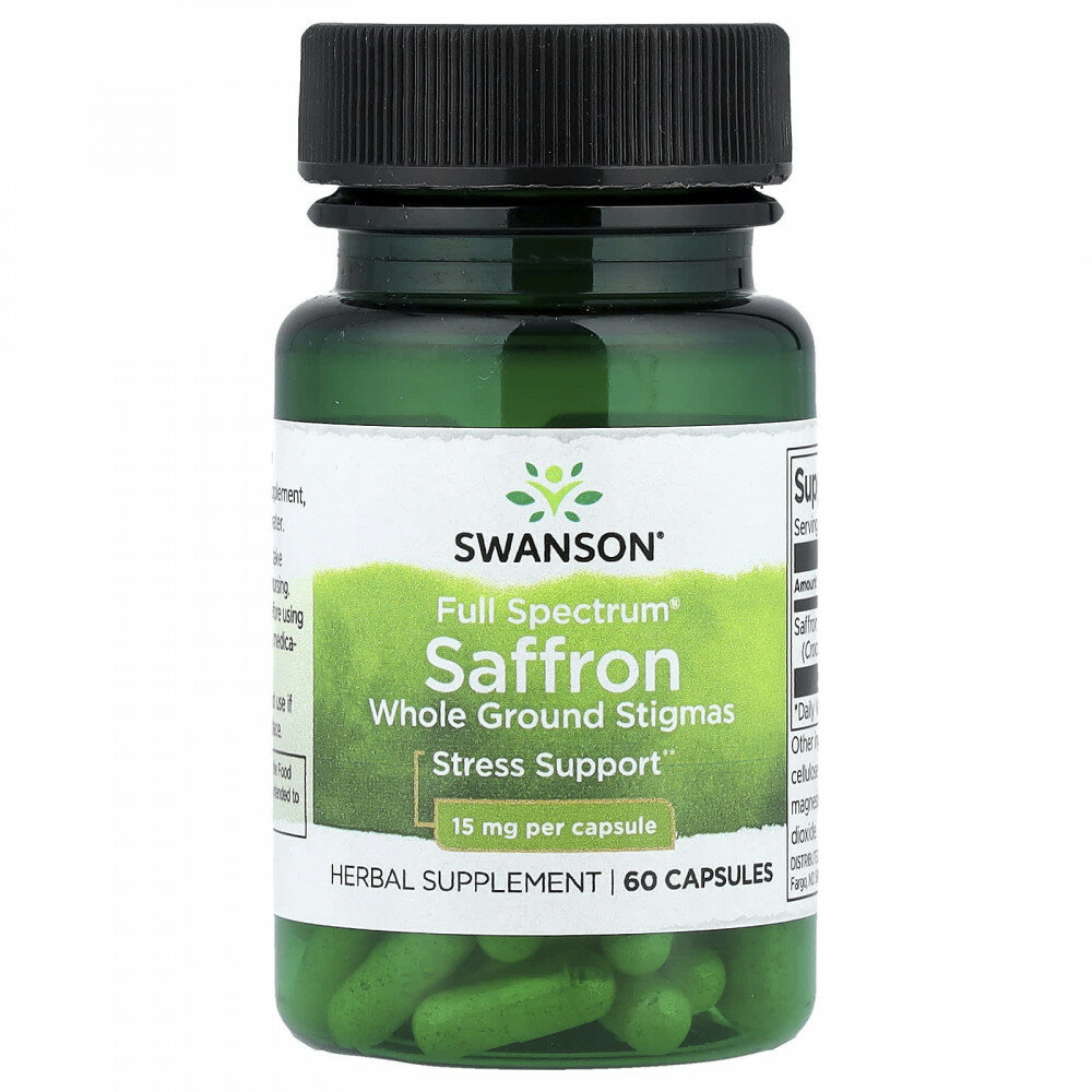 Swanson Vitamins, Full Spectrum®, шафран, 15 мг, 60 капсул