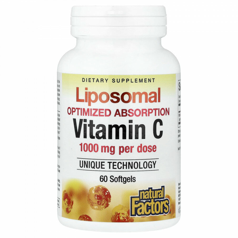 Natural Factors, липосомальный витамин C, 60 капсул (500 мг в 1 капсуле)