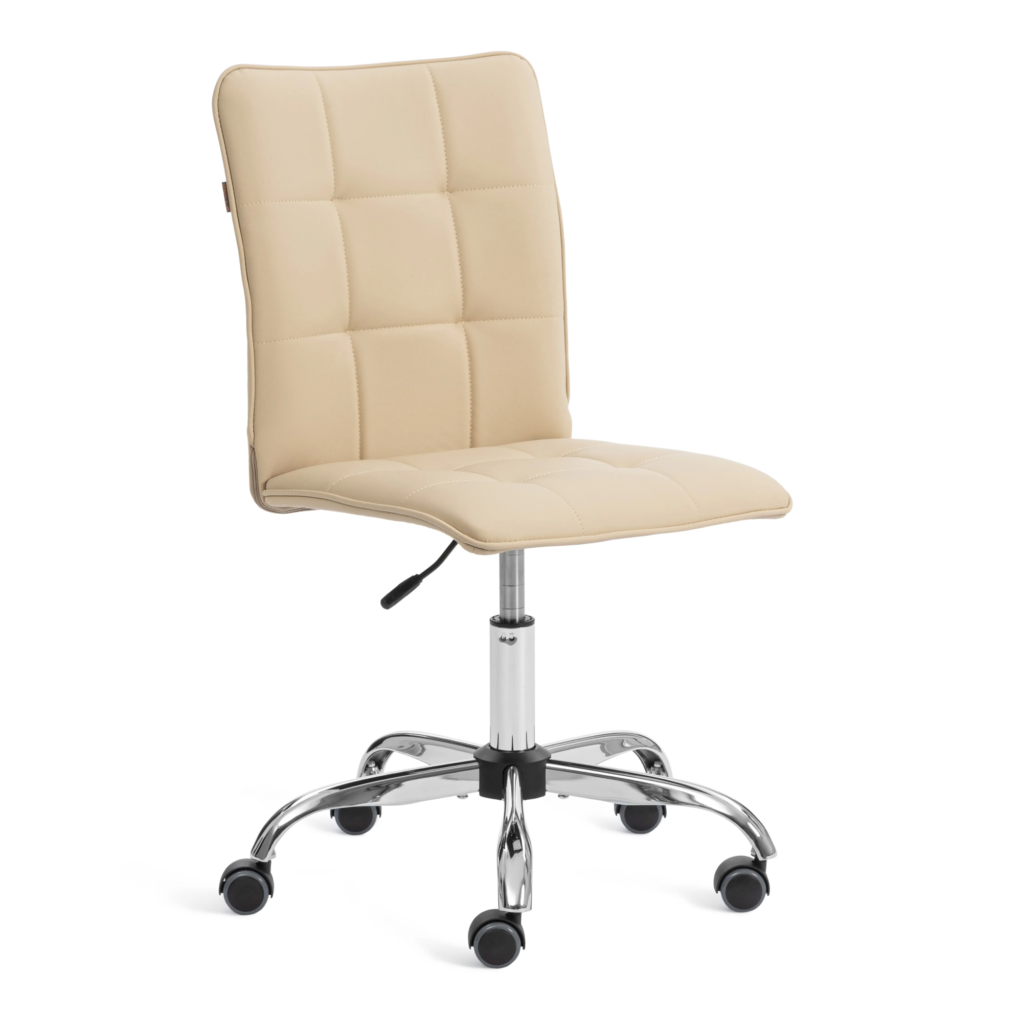 Кресло ONE Tetchair бежевый, экокожа и металл, мягкое сиденье, без подлокотников