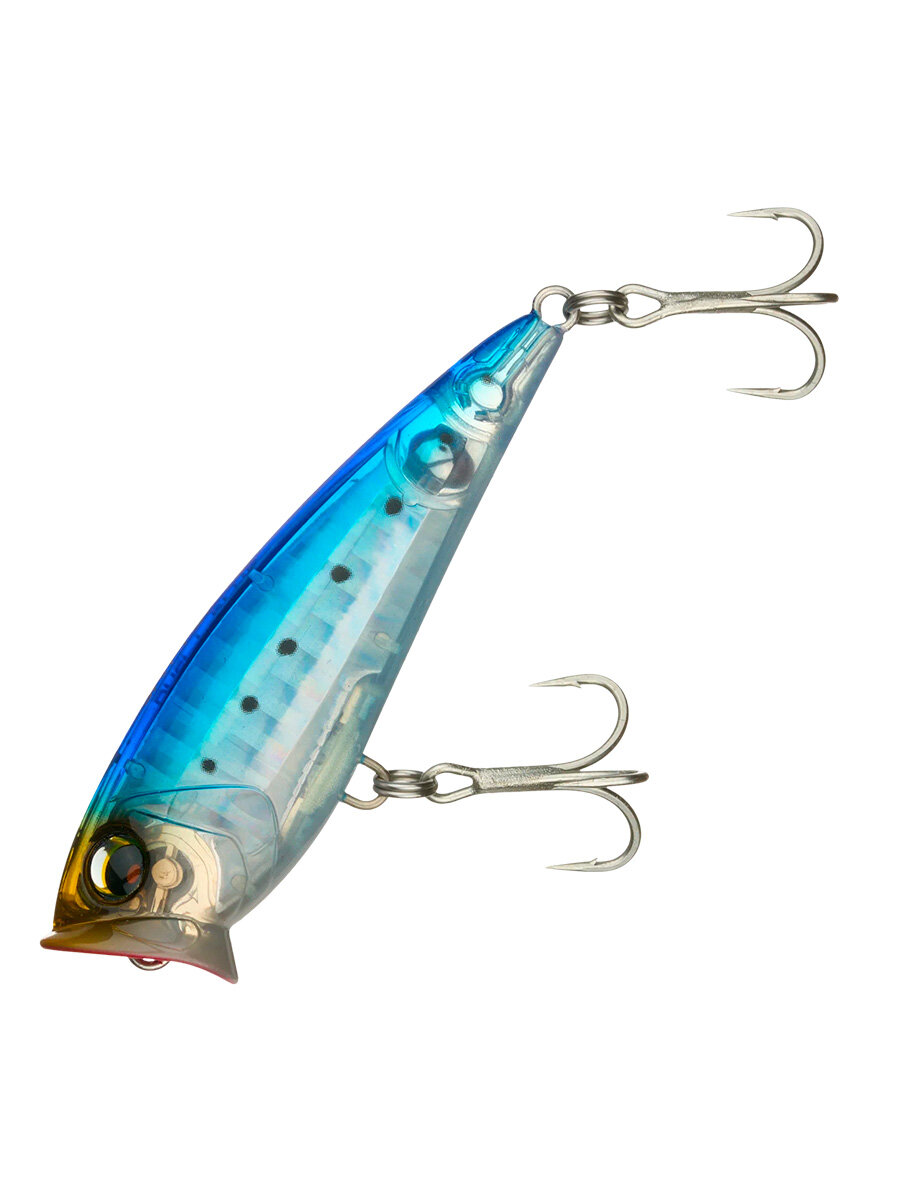 Воблер для рыбалки Duel L-Blue Spit Pop 70 F F1224 #HIW, 70 мм, 8,5 г, медленно всплывающий, поппер