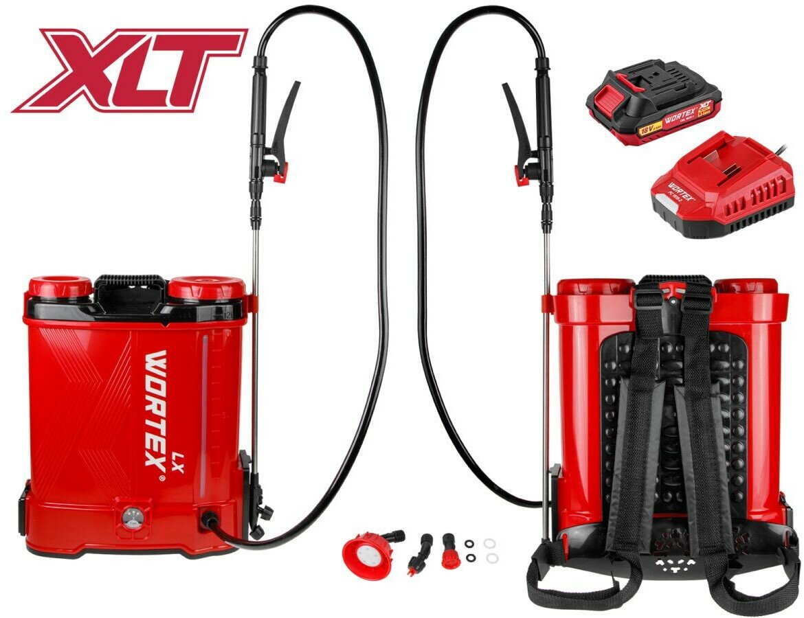 Опрыскиватель ранцевый аккумуляторный WORTEX LX KS 1220-1 Li ALL1 XLT SET АКБ 18 В 2Ач и З/У (2335133)
