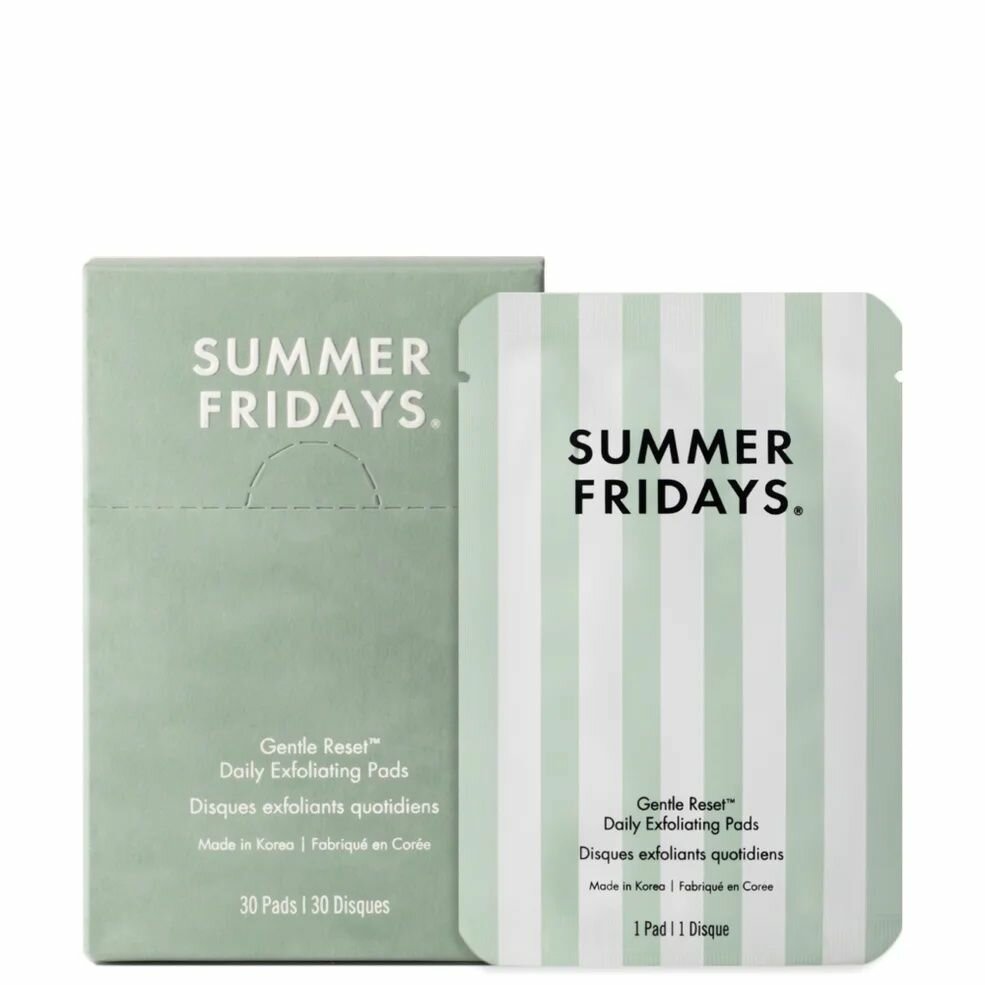 Summer Fridays Пэды отшелушивающие Gentle Reset Daily Exfoliating Pads, 30 шт