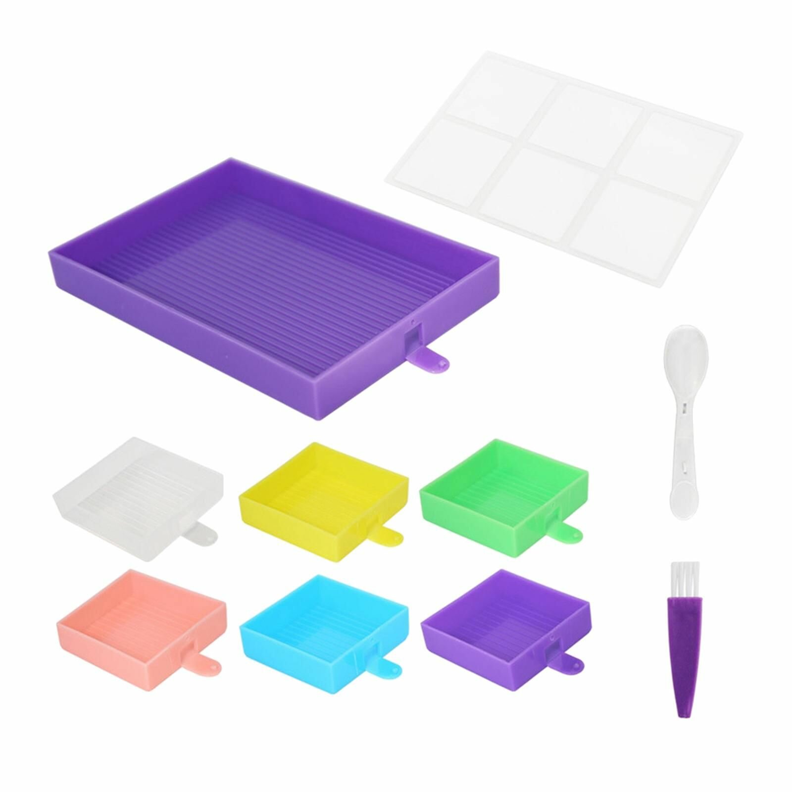 Набор для алмазной мозаики: лоток, кисть, ложка, колпачок, принадлежности для поделок 5D