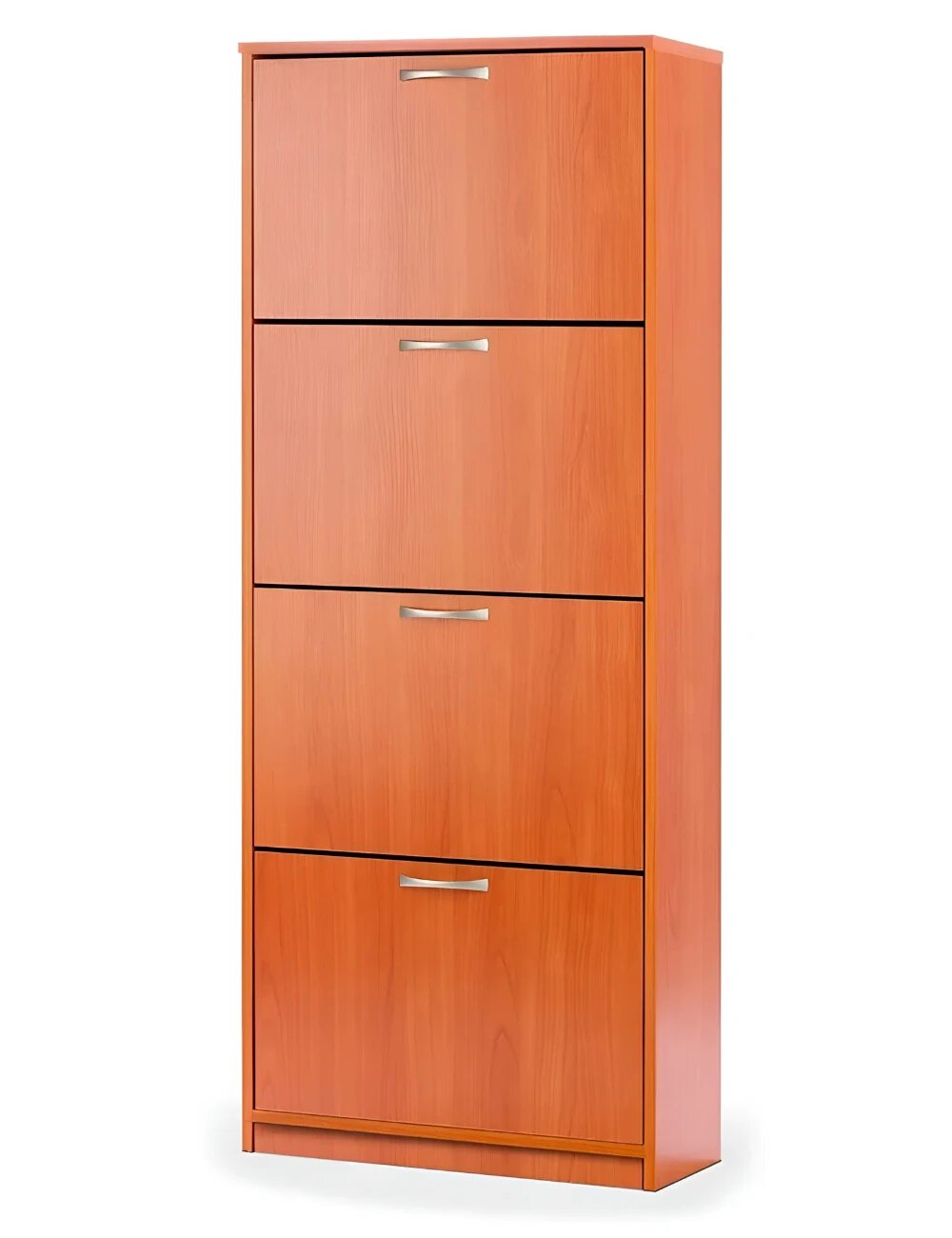 Обувница закрытая в прихожую, Классика-4, 60х24х150 см, узкая, ЛДСП Вишня Оксфорд