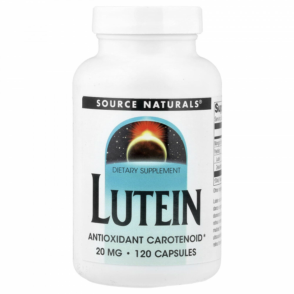 Source Naturals, Лютеин, 20 мг, 120 капсул