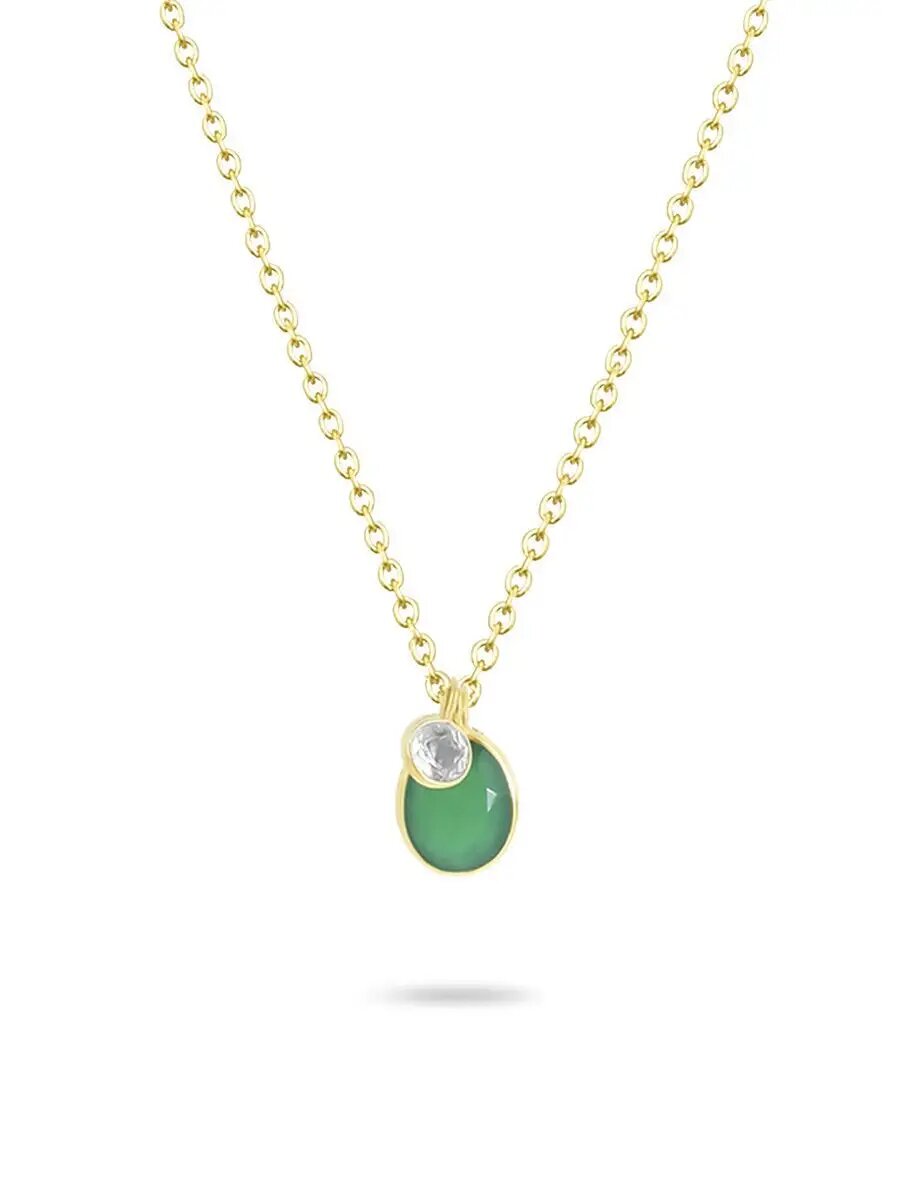 Колье, серебро, 925 проба, золочение, кварц, оникс