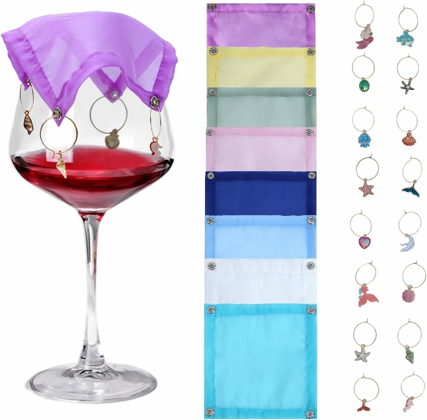 Набор из 8 чехлов для винных бокалов от насекомых