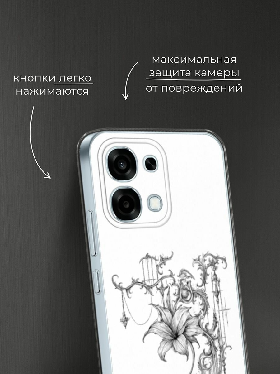 Чехол на Oppo A6 Pro / Оппо A6 Про с принтом Готическая лилия — фото 1
