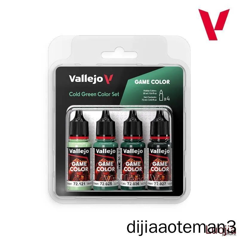 Краски акриловые для моделирования Vallejo серии Game color - Cold Green Color Set 72383 (4 красок по 18 мл)