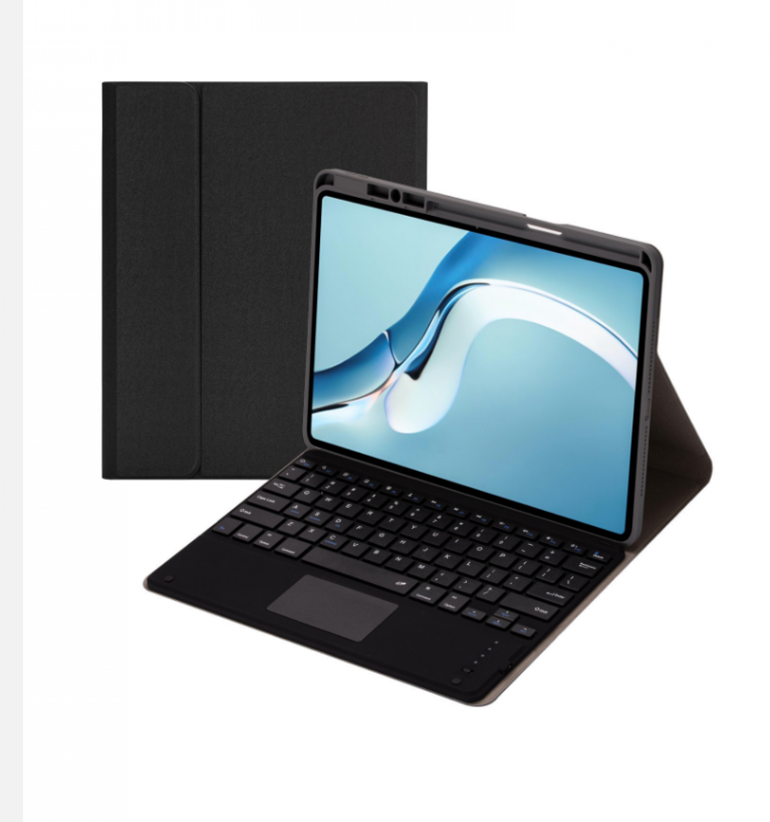 Клавиатура с чехлом MyPads Tasti Keyboard для HUAWEI MatePad Pro 12.6 2022 съёмная Bluetooth черная кожаная