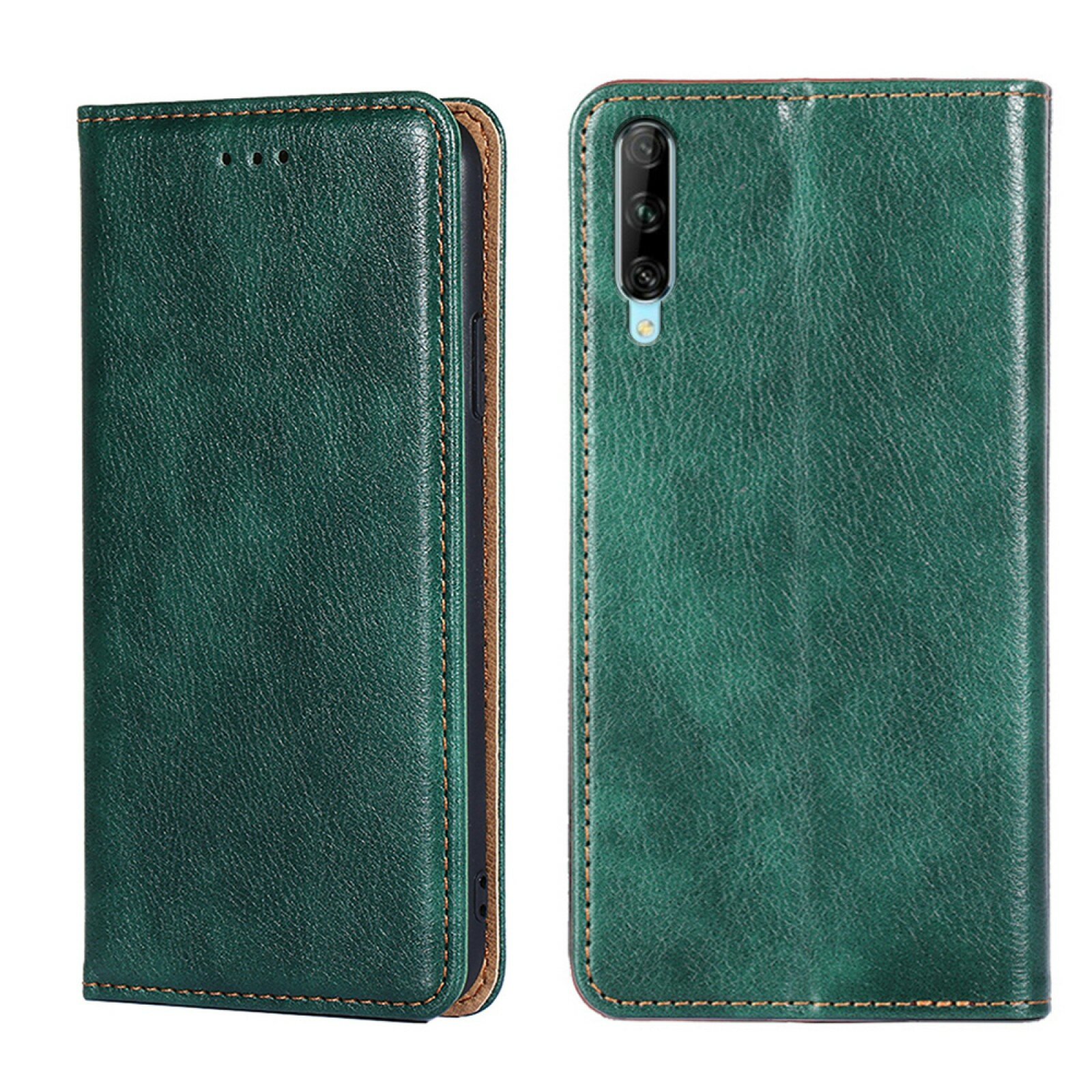 Чехол-книжка MyPads для Huawei Y9s зеленый из искусственной кожи с магнитным замком