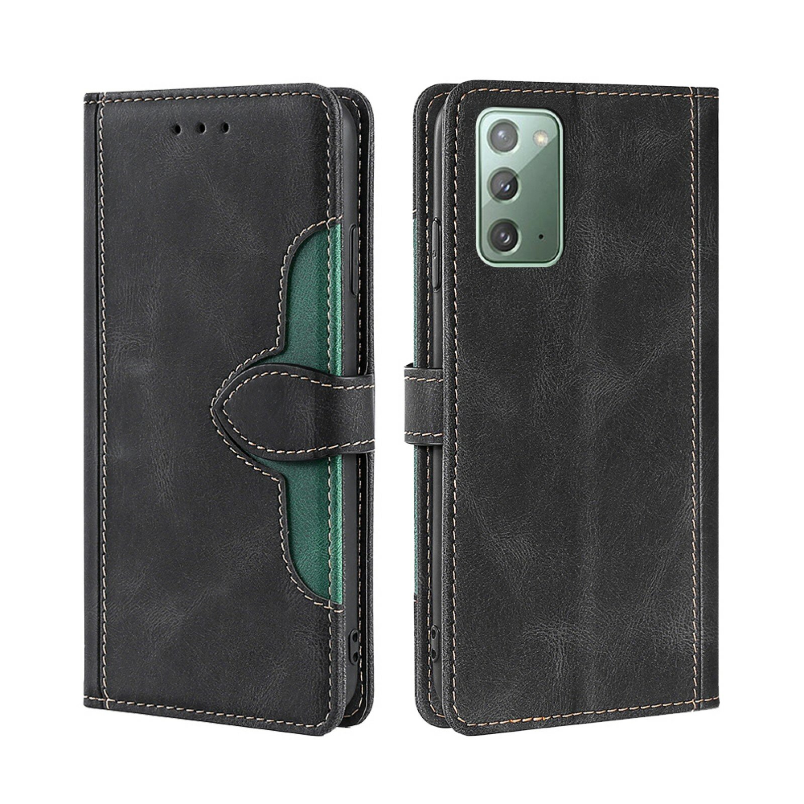 Чехол-книжка MyPads для Samsung Galaxy Note 20 с узором, черный