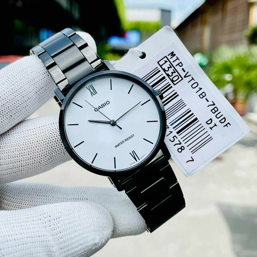 Наручные часы CASIO, черный, белый — фото 1