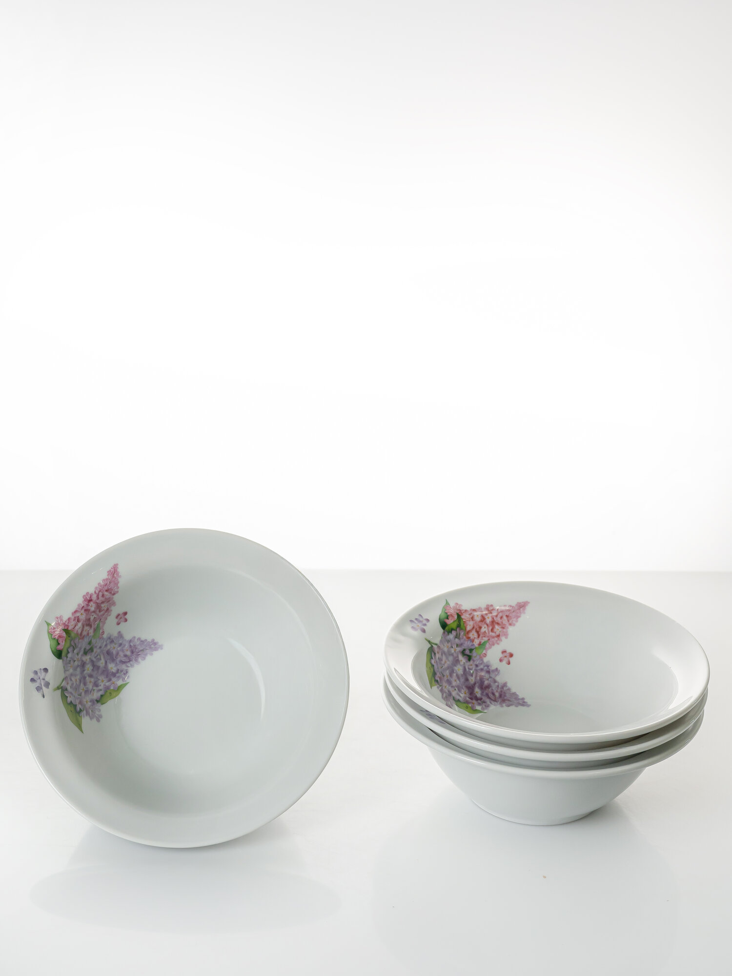 Набор фарфоровых мисок 4 шт. 550 мл, Добруш "Сирень" ф. Идиллия