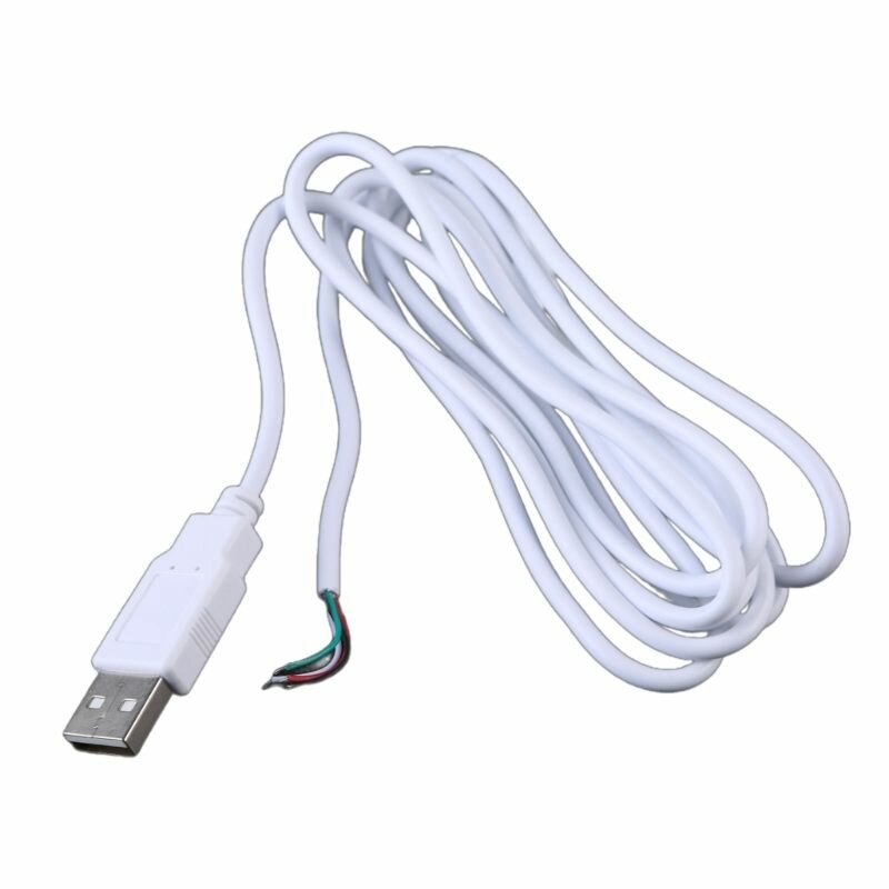 USB 4-жильный штекерный кабель для передачи данных diy шнур питания-1 м-белая прямая головка