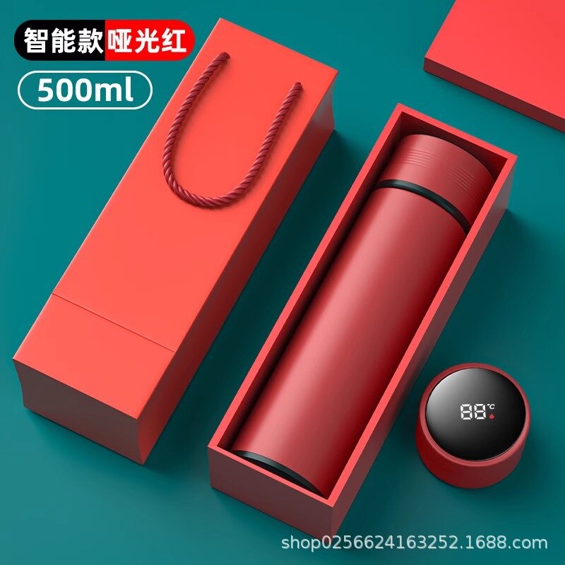 Термокружка из нержавеющей стали 304 с интеллектуальным дисплеем температуры, мужская деловая промо-кружка, подарочная кружка с нанесением логотипа.